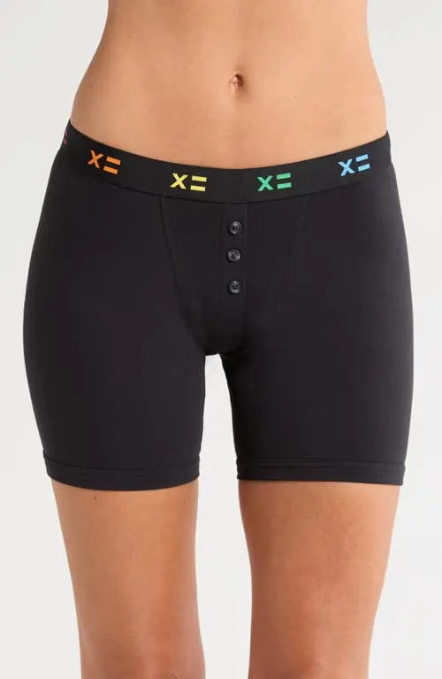 TOMBOYX 6-inch Stretch Cotton Boxer Briefs - Black X Rainbow