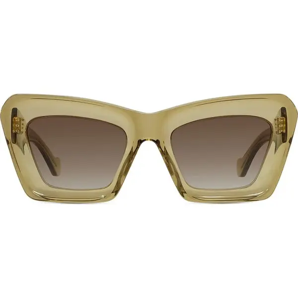 Loewe Anagram Rectangular Sunglasses - Shiny Dark Green/gradient