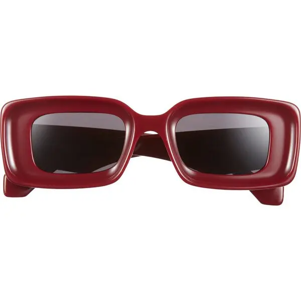 Loewe Anagram Rectangular Sunglasses - Shiny Red / Smoke