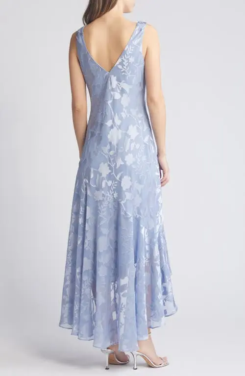 knee length dresses for ladies Strapless Floral Sequin Midi With High-Low Overskirt