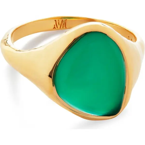 Monica Vinader Rio Gemstone Ring - 18ct Gold Vermeil - Green