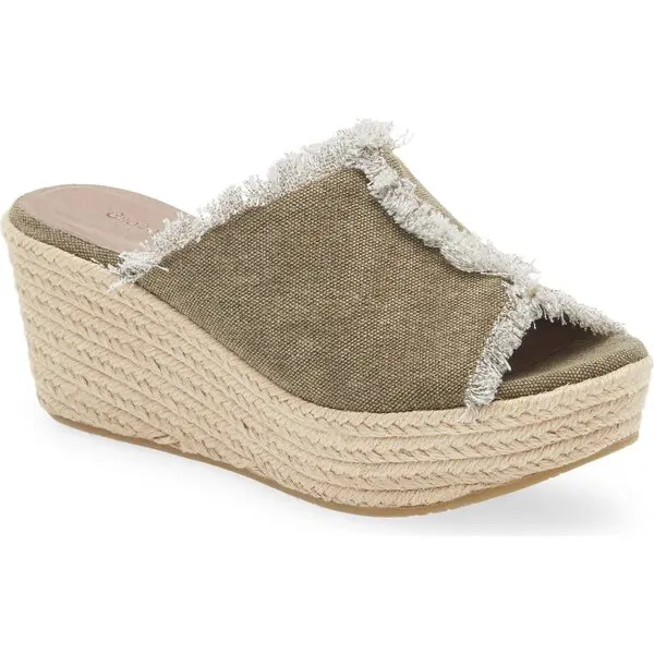 CHOCOLAT BLU Platform Wedge Sandal - Army Linen