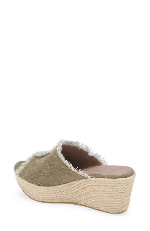 CHOCOLAT BLU Platform Wedge Sandal - Army Linen