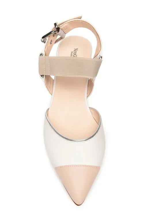 NEROGIARDINI Pointed Toe Flat - White/ Blush