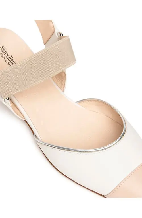 NEROGIARDINI Pointed Toe Flat - White/ Blush