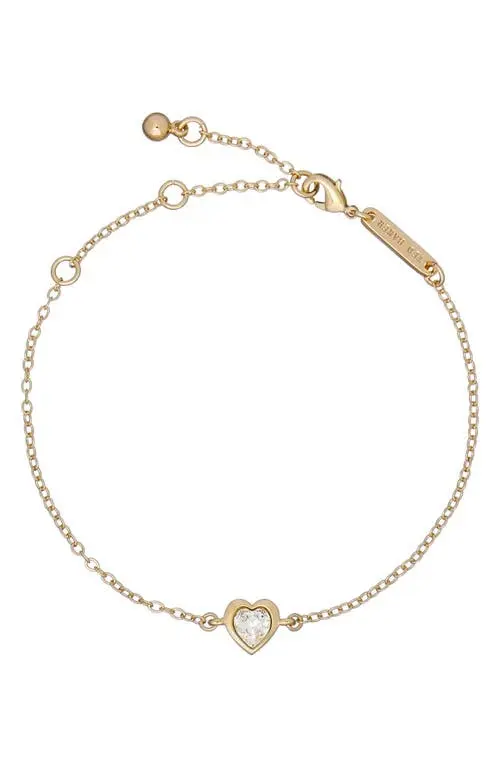 Ted Baker London Hansa Crystal Heart Chain Bracelet - Gold Toneclear Crystal
