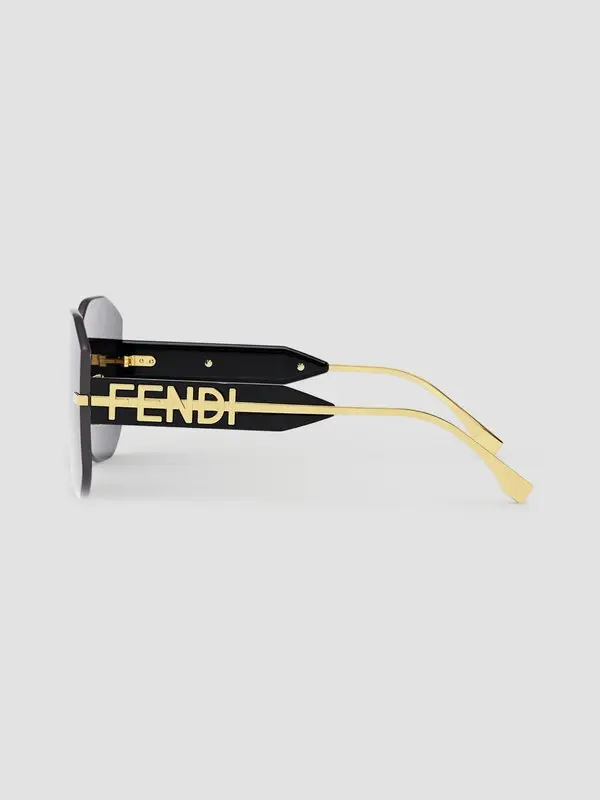 Fendi 138mm Rectangular Nylon Sunglasses