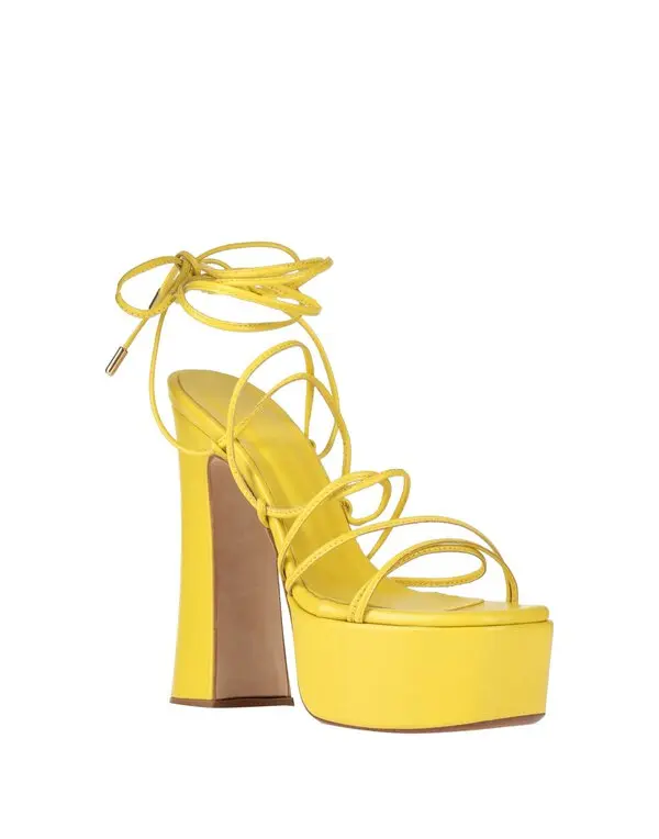 NCUB Leather Platform Sandals - Yellow