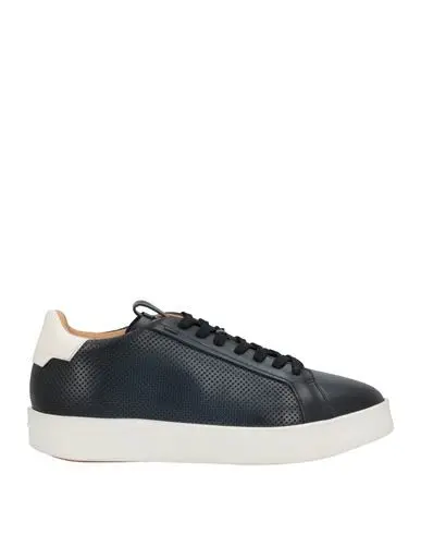 Santoni Midnight Soft Leather Lace-up Sneakers - Blue