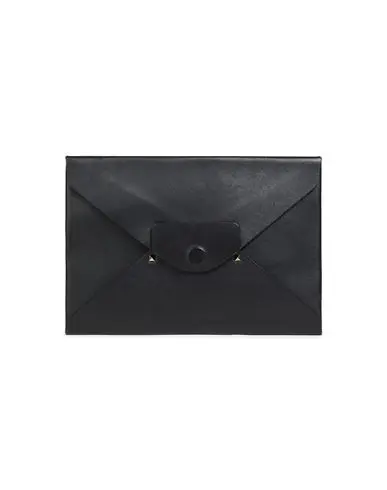 Valentino Garavani Leather Clutch With Appliqués - Black