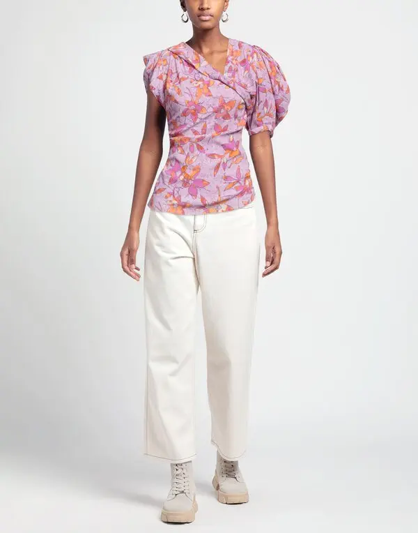 Isabel Marant Crepe Floral Top - Pink
