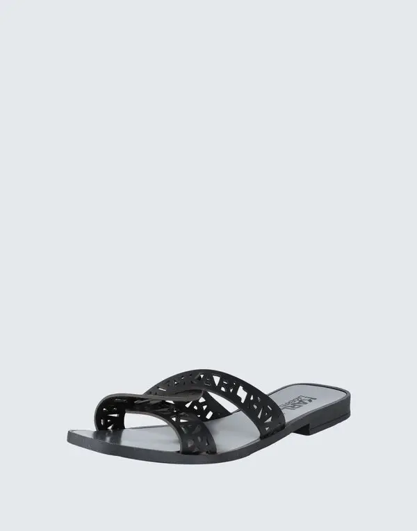 Karl Lagerfeld Skoot Interlok Loop Bovine Leather Slide Sandals - Black