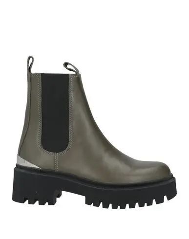 Maje Leather Ankle Boots - Green