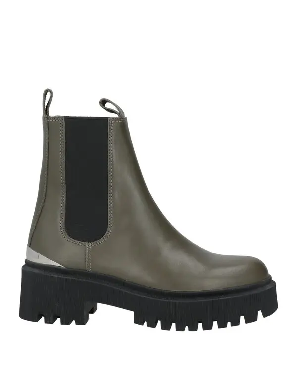 Maje Leather Ankle Boots - Green