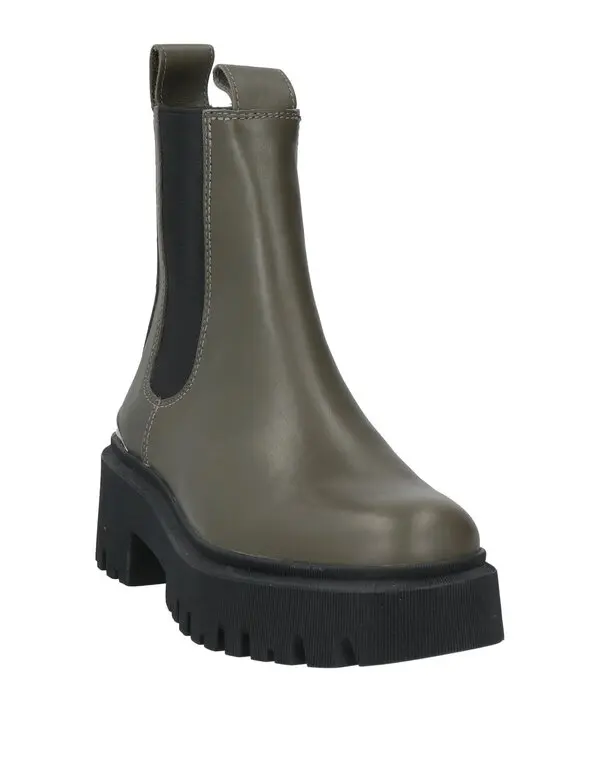 Maje Leather Ankle Boots - Green