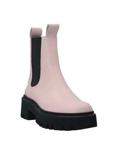 Maje Ankle Boots In Leather - Pink
