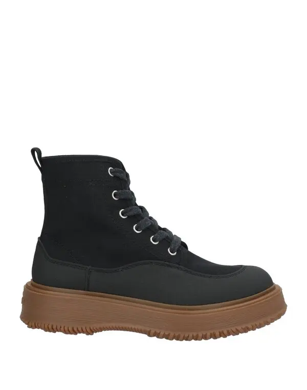 Hogan Military Textile Fiber Ankle Boots - Black
