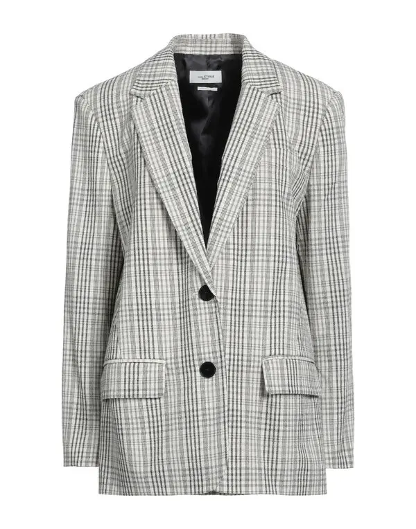 MARANT ETOILE Tartan Tweed Blazer - Beige