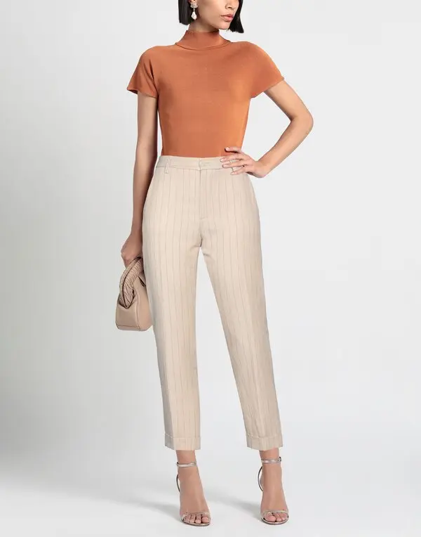 DONDUP Tapered Pinstriped Pants - Beige
