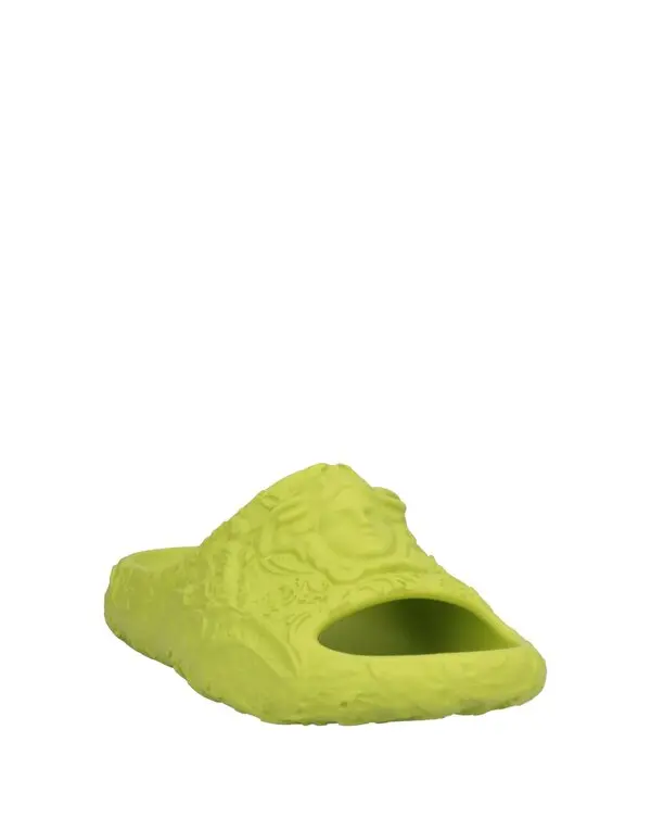 Versace Lime Rubber Slides - Green