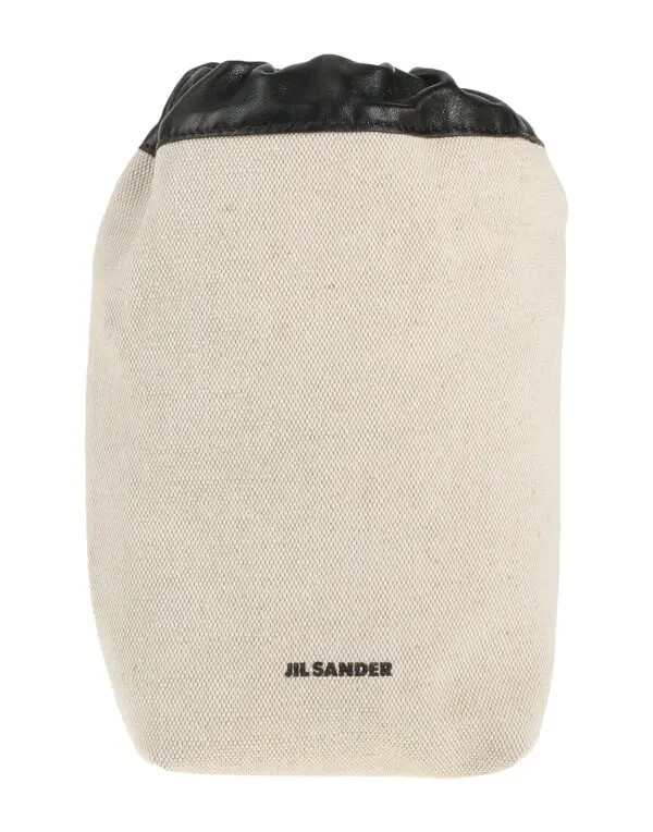 JIL SANDER Leather And Textile Bucket Bag - Ivory