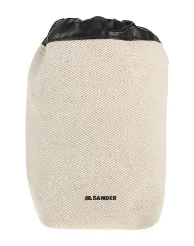 JIL SANDER Leather And Textile Bucket Bag - Ivory
