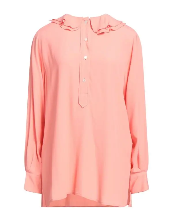 AGLINI Ruched Crepe Shirt - Pink