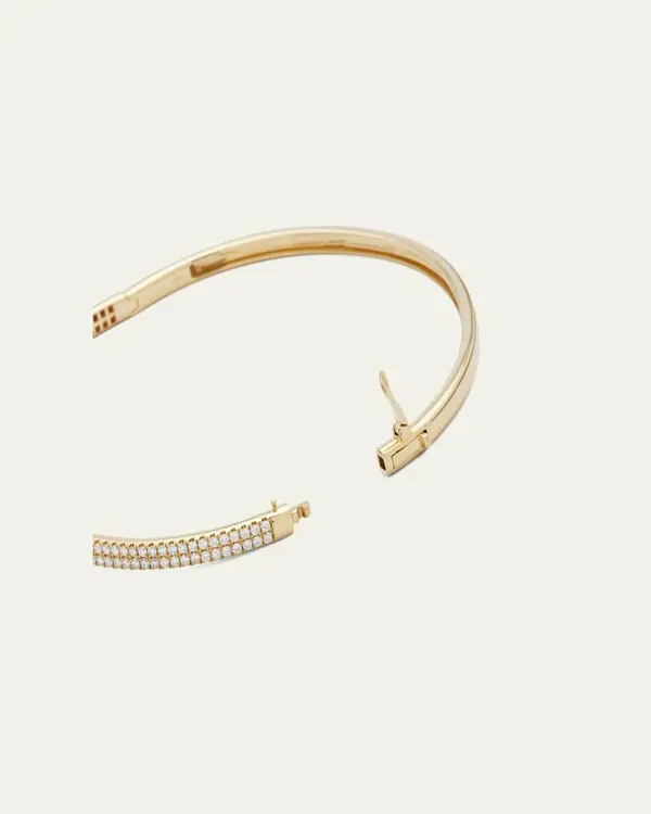 Mizuki 14k Diamond Hinged Bangle