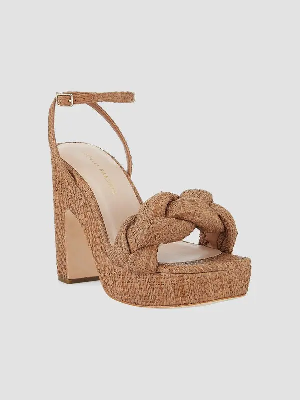 LOEFFLER RANDALL Fae Braided Raffia Platform Sandals