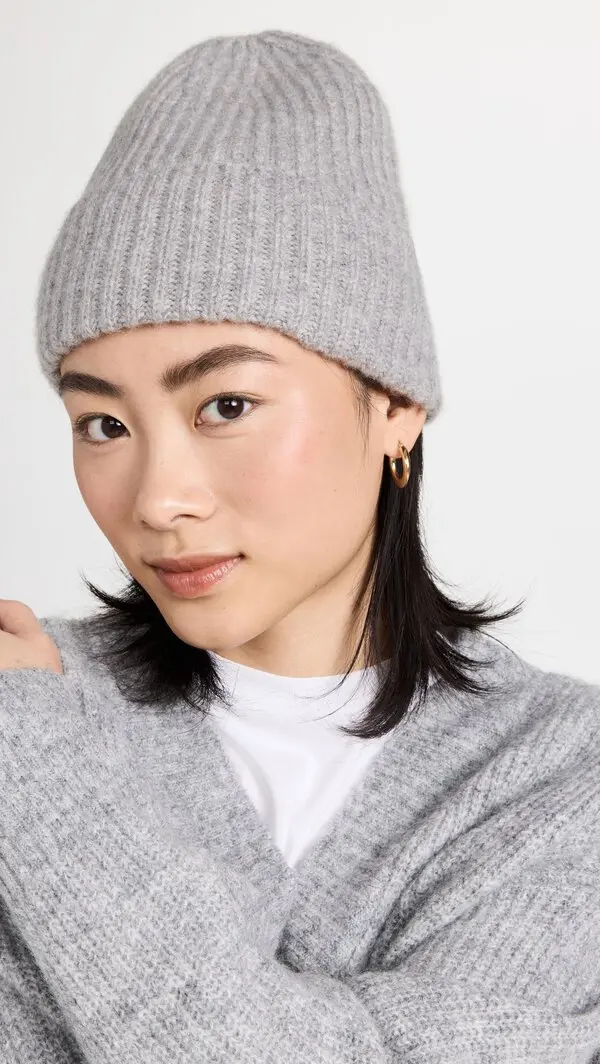 WHITE & WARREN Cashmere Luxe Ribbed Beanie
