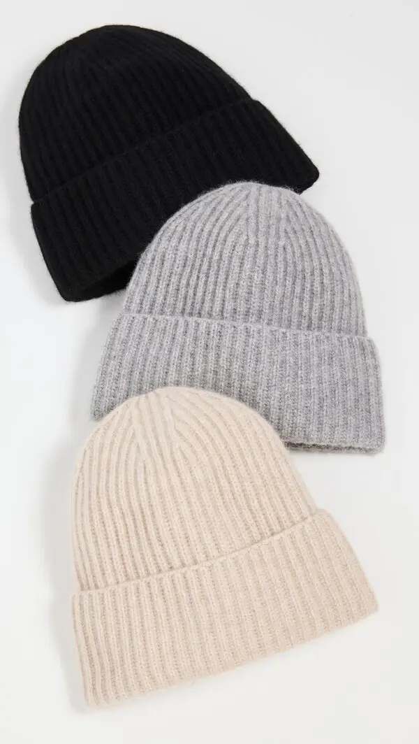 WHITE & WARREN Cashmere Luxe Ribbed Beanie