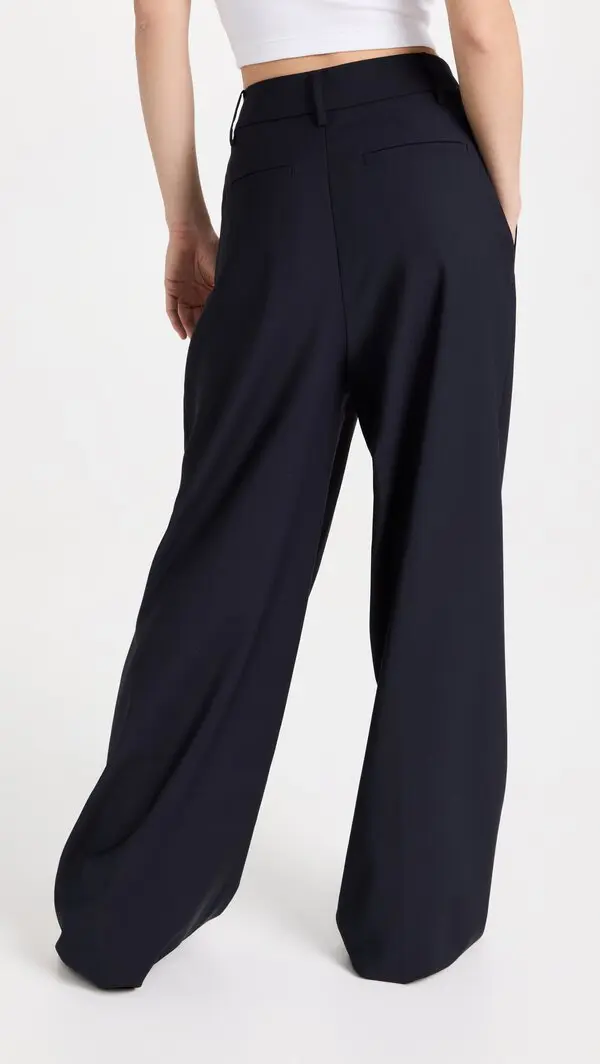 Tibi Tropical Wool Stella Pants - Navy