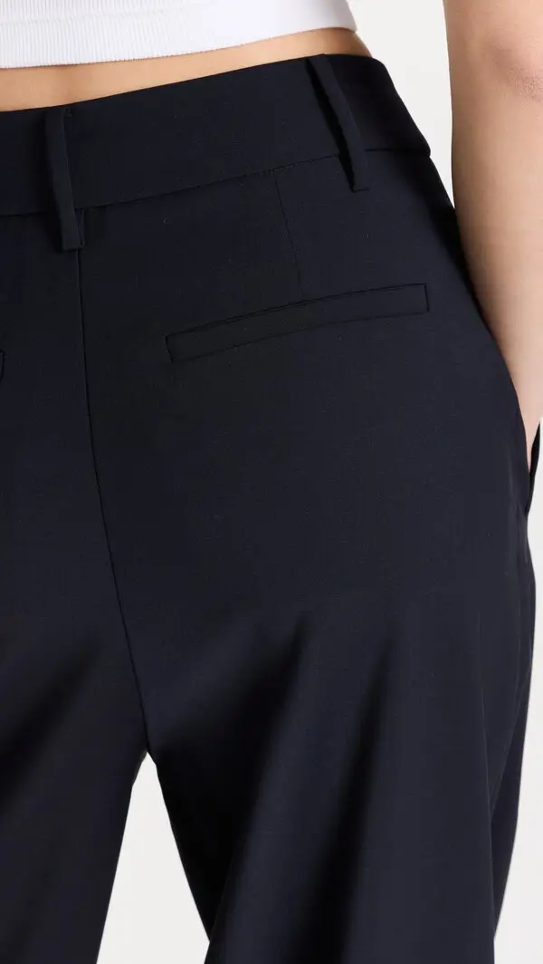 Tibi Tropical Wool Stella Pants - Navy