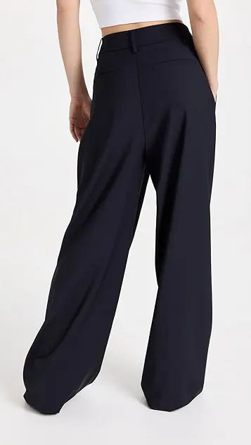 Tibi Tropical Wool Stella Pants - Navy