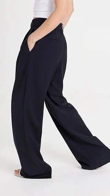 Tibi Tropical Wool Stella Pants - Navy
