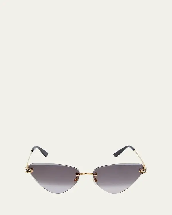 CARTIER Panther Cat-eye Sunglasses - Smooth Golden Finish