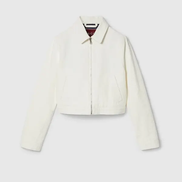 Gucci Gg Jacquard Denim Jacket - White