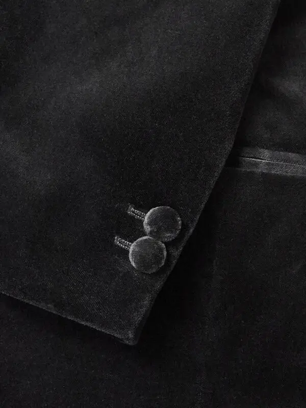 Mr P. Cotton-blend Velvet Tuxedo Jacket - Black