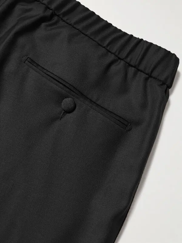 Mr P. Straight-leg Virgin Wool Drawstring Tuxedo Trousers