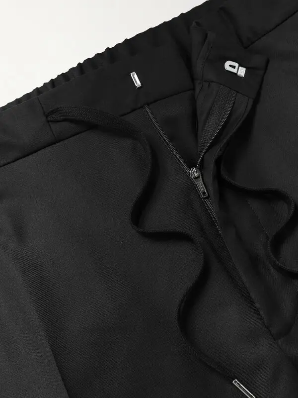 Mr P. Straight-leg Virgin Wool Drawstring Tuxedo Trousers