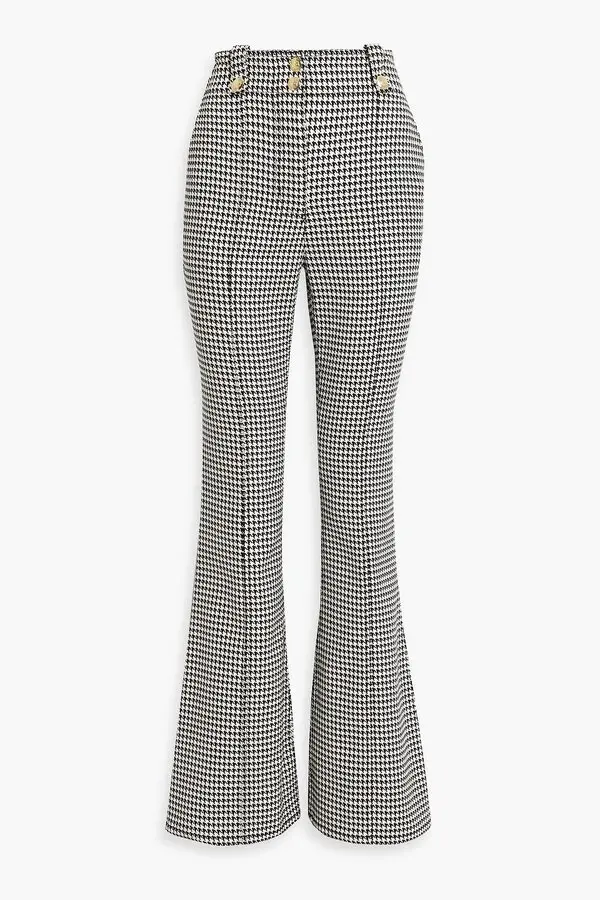 Derek Lam 10 Crosby Houndstooth Cottonblend Tweed Flared Pants