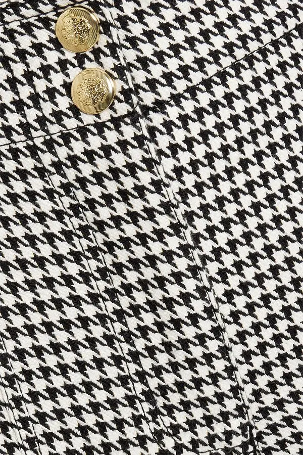 Derek Lam 10 Crosby Houndstooth Cottonblend Tweed Flared Pants