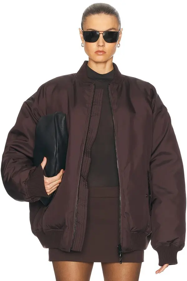 Wardrobe.NYC Reversible Bomber Jacket - Dark Brown