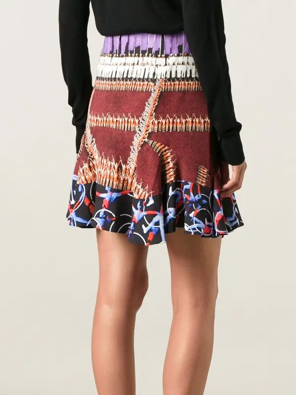 PETER PILOTTO Printed Pleated Hem Skirt