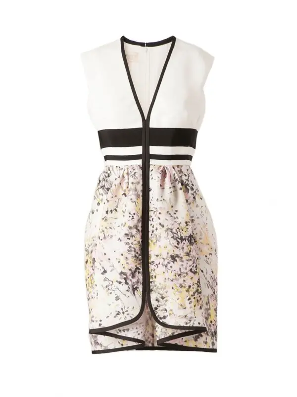 Giambattista Valli Sleeveless Dress With Ruffle Skirt - White