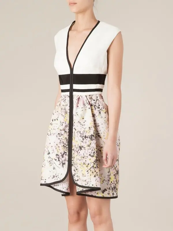 Giambattista Valli Sleeveless Dress With Ruffle Skirt - White