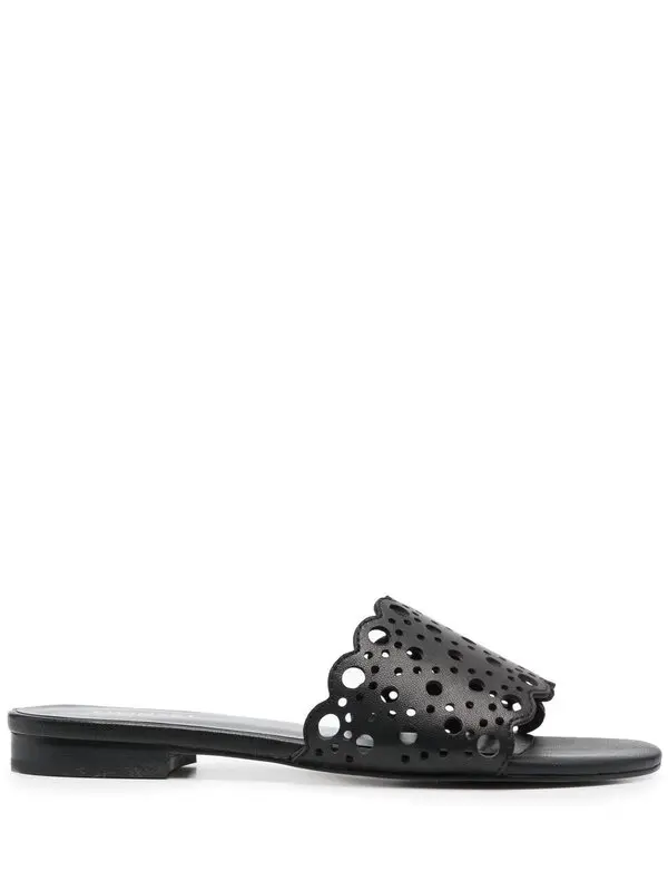 TWINSET Slip-on Flat Sandals - Black