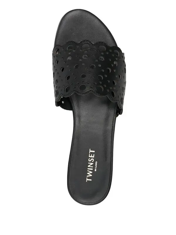 TWINSET Slip-on Flat Sandals - Black
