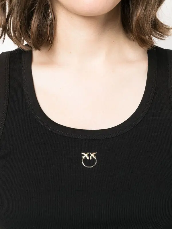 Pinko Embroidered Logo Tank Top - Black