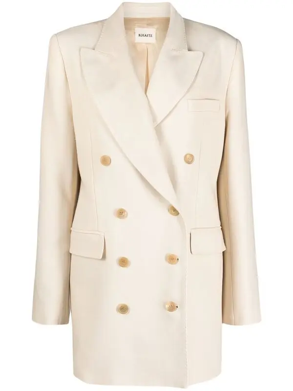 Khaite The Balton Double-breasted Blazer - Neutrals